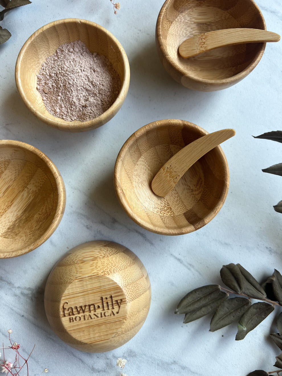 MINI BAMBOO MIXING BOWL SET FOR FACIAL MASKS + SCRUBS – Fawn Lily Botanica