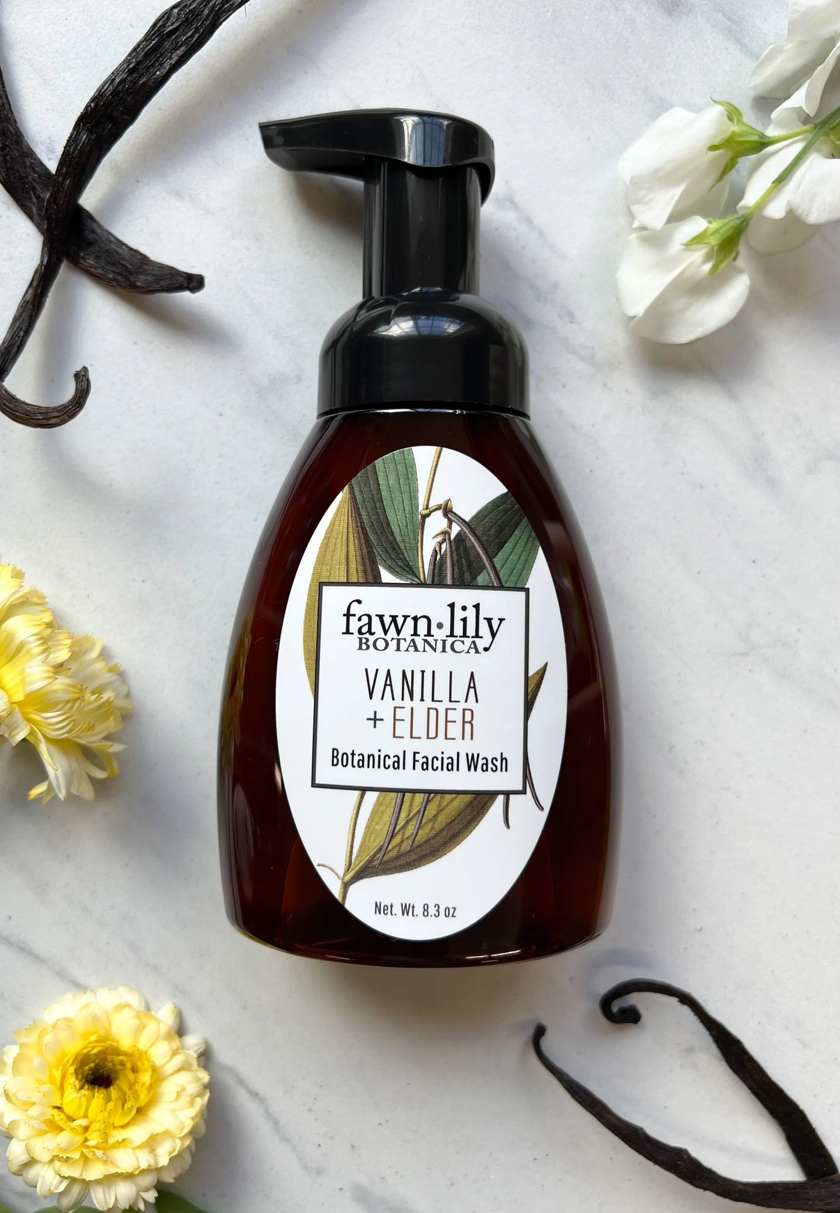 VANILLA BEAN + ELDER FLOWER BOTANICAL FACIAL WASH CLEANSER – Fawn Lily ...